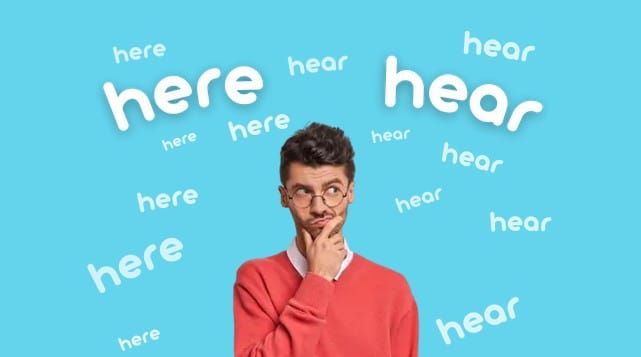 Чем отличается Here и Hear — Объясняем за 15 Секунд!